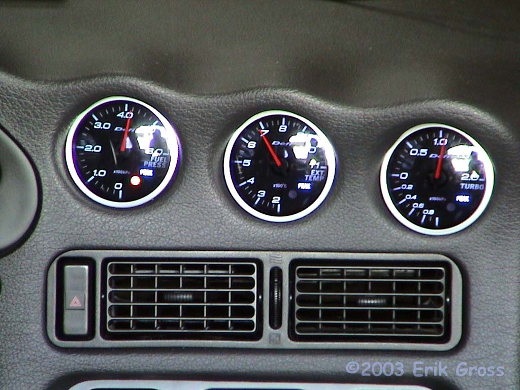 1995 3000GT: Defi/Defi 60mm Dash and A-Pillar Gauges Installation